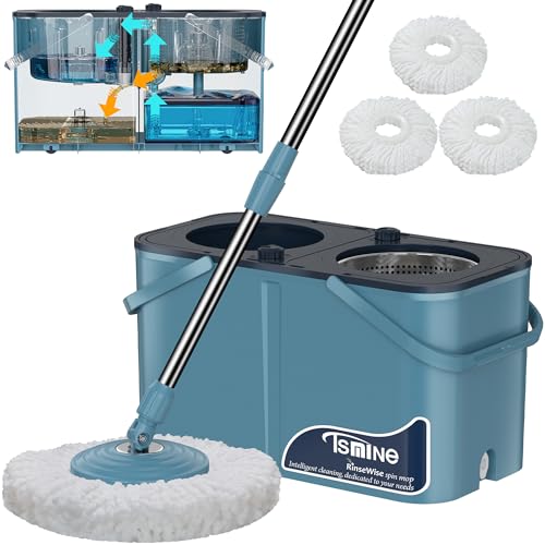 RinseWise Spin Mop Bukcet System | 4-Chamber & Wheels | Separate Clean ...